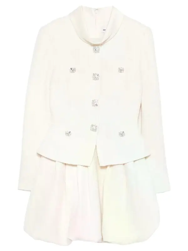 SELF-PORTRAIT Bouclé Mini Dress - Neutrals