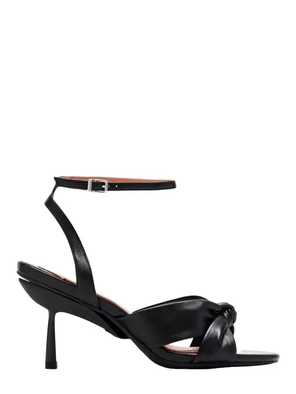 VICE VERSA 95mm Knotted Heeled Sandals - Black