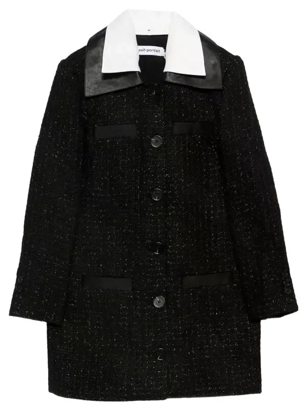 SELF-PORTRAIT Bouclé Mini Dress - Black