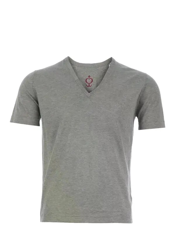 SIDE SLOPE V-neck T-shirt - Grey