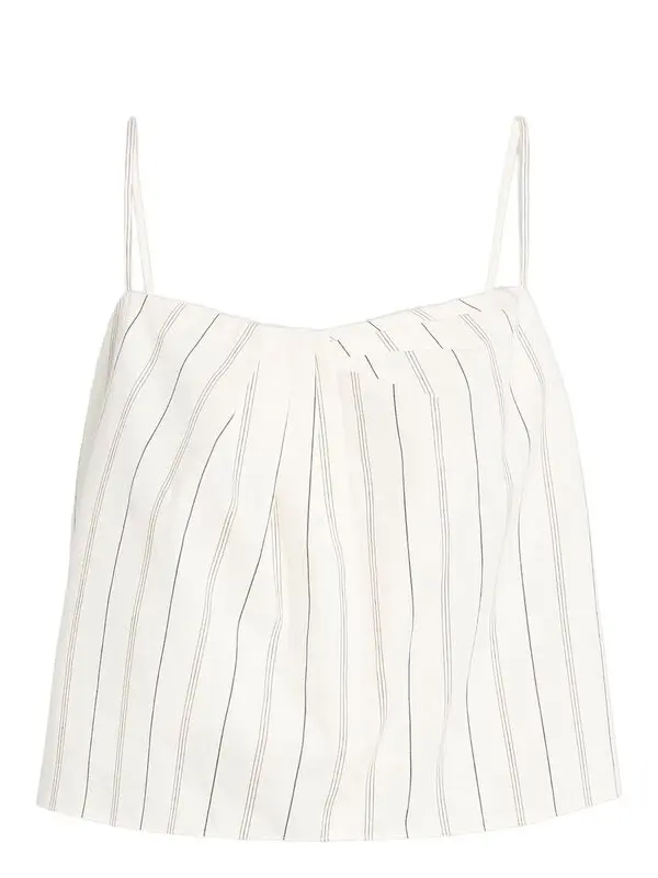 Vince Cropped Striped Top - White