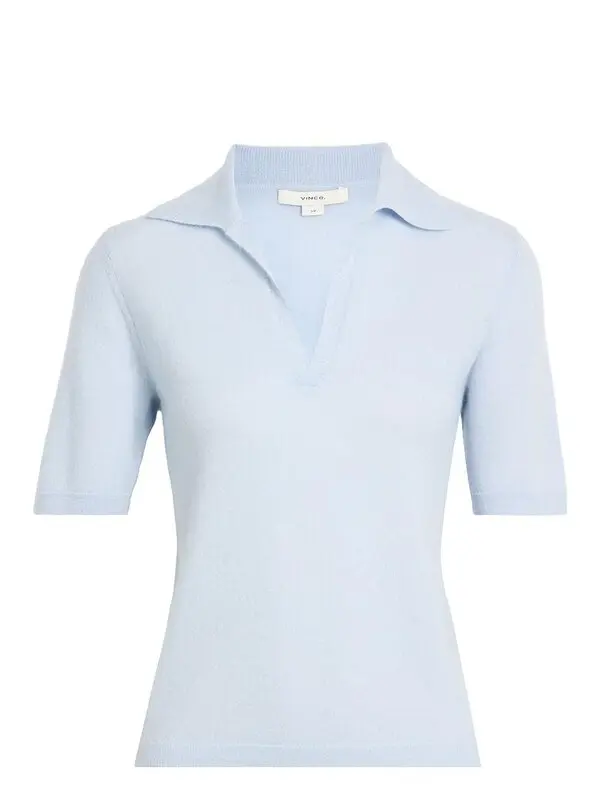 Vince Cashmere And Silk-blend Polo Sweater - Sky Blue