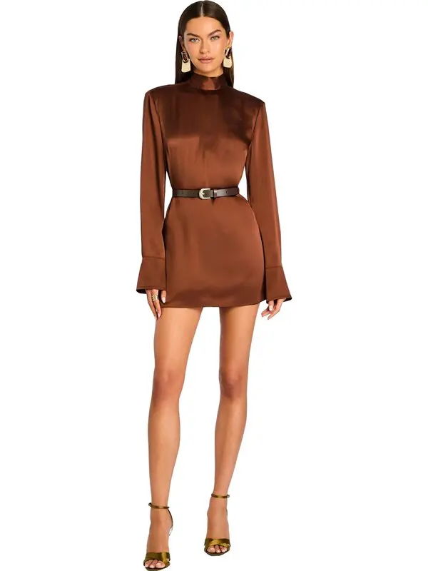 SEROYA Andrea Mini Dress - Burnt Toffee