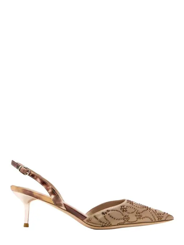 NICOLI 60mm Dahna Embellished Slingback Pumps - Neutrals