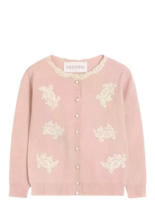Valentino Garavani Embroidered Lace Cardigan - Pink