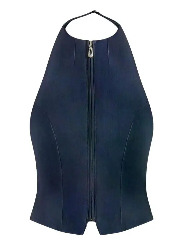 Manière De Voir Halterneck Backless Top - Blue