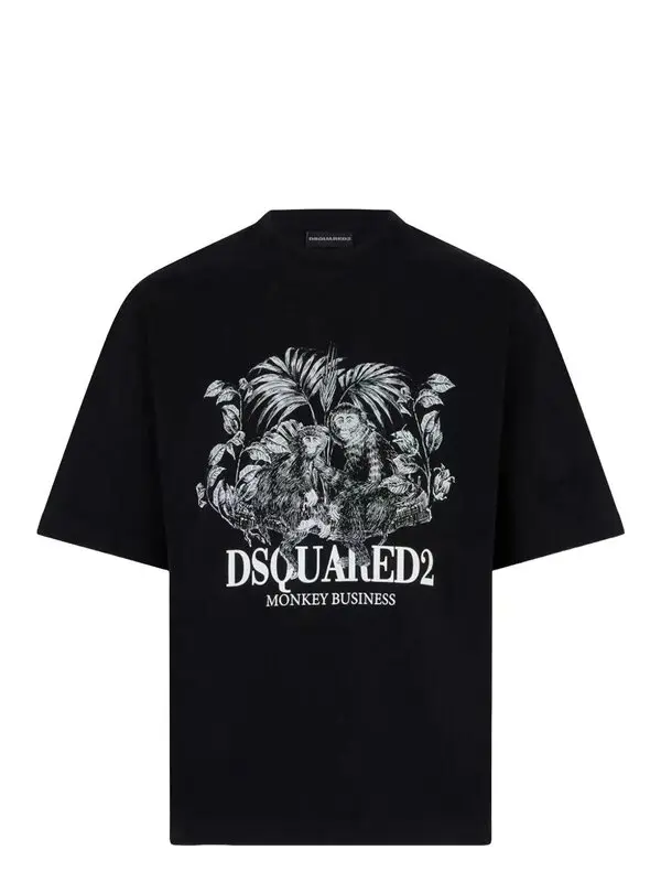 Dsquared2 Monkey Business Graphic T-shirt - Black