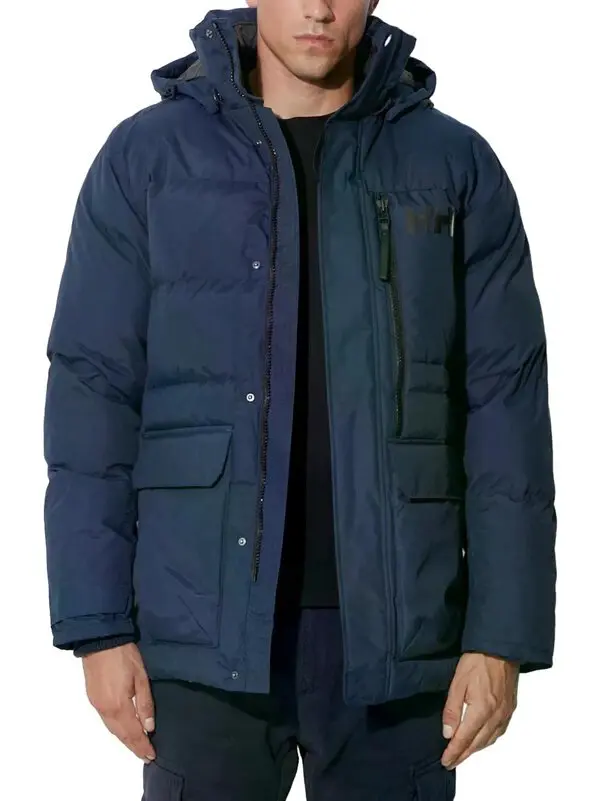 Helly Hansen Hooded Padded Jacket With Logo - Blue