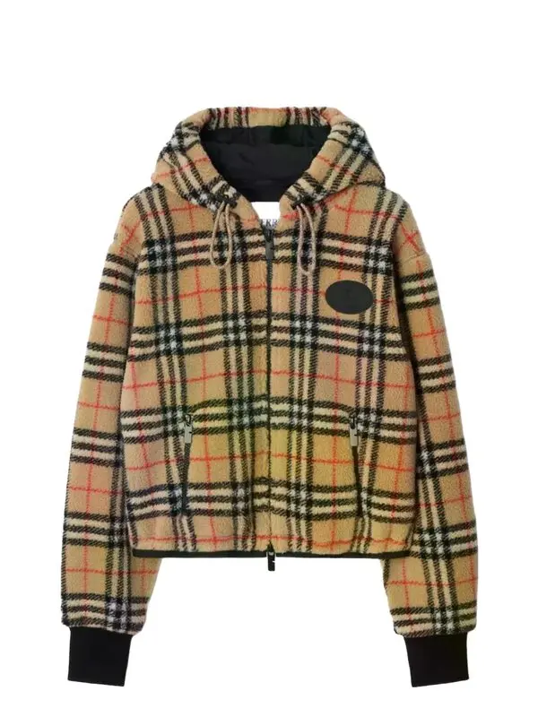 Burberry Hooded Check-pattern Jacket - Neutrals