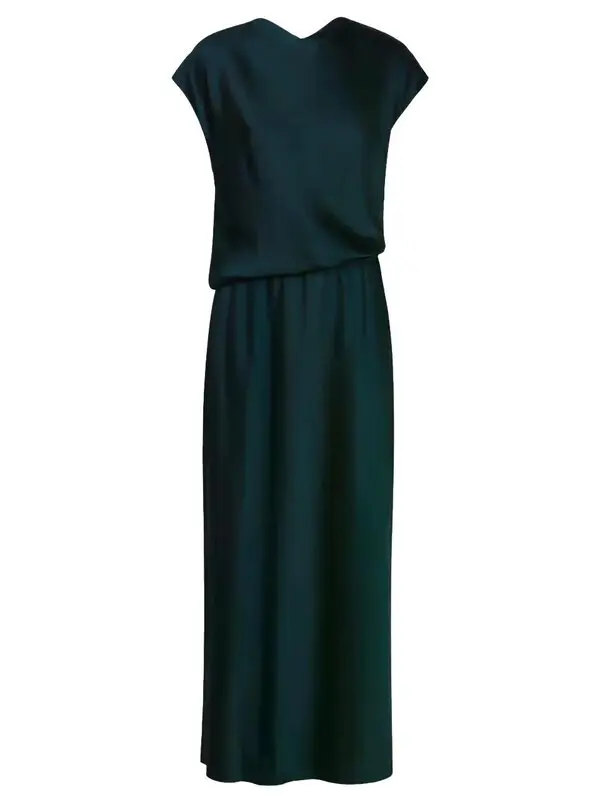 Vince Draped Short-sleeve Maxi Dress - Green