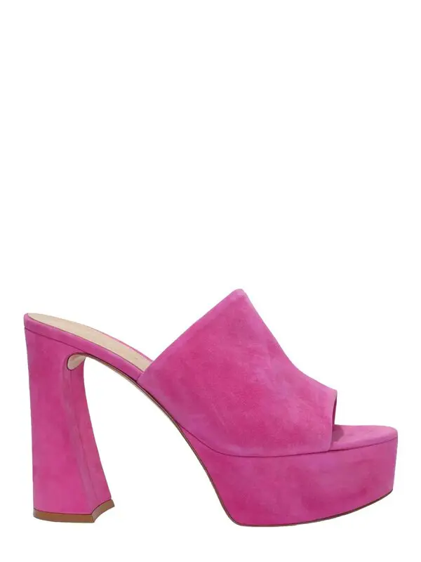GIANVITO ROSSI Suede Platform Sandals - Pink
