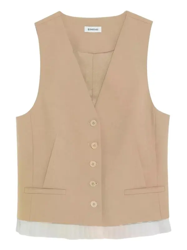 Simkhai Laiken Buttoned Vest - Neutrals