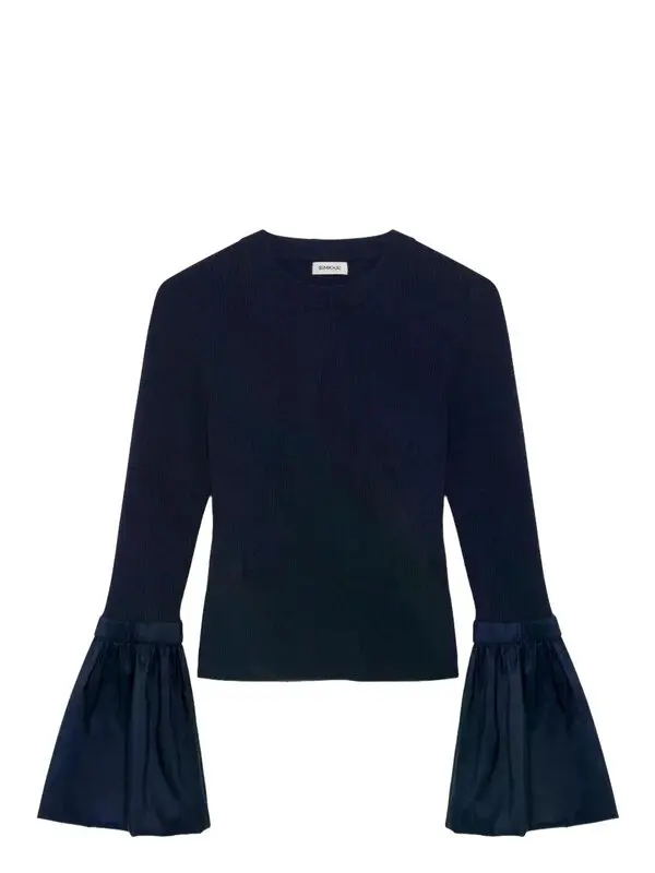 Simkhai Agata Taffeta Knitted Top - Blue