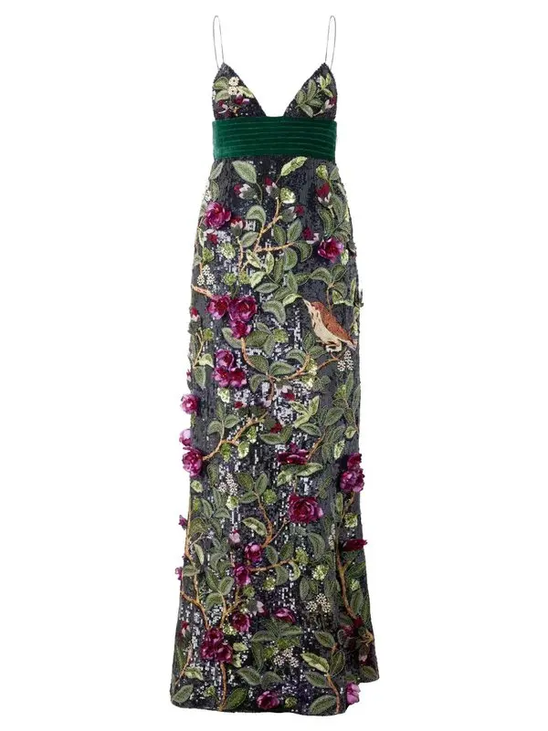 Roberto Cavalli Embellished Maxi Dress - Black
