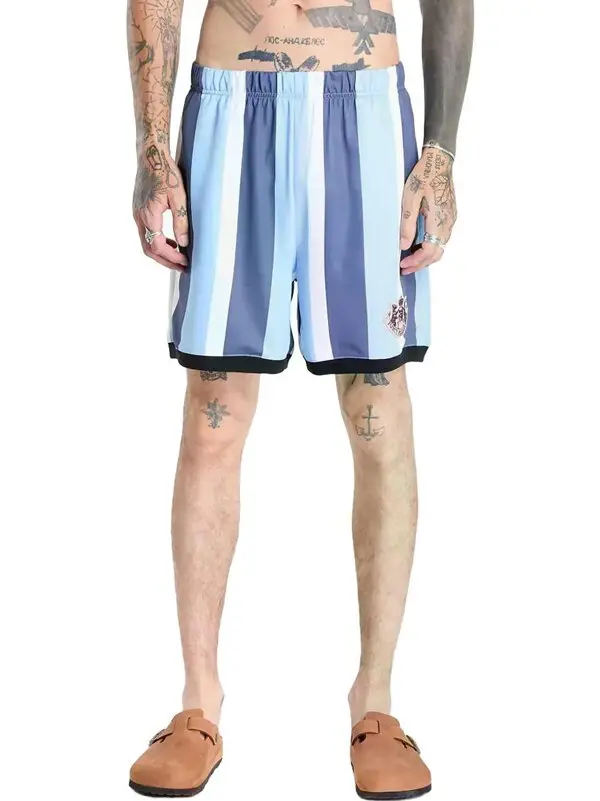 PLEASURES Striped Panelled Shorts - Blue
