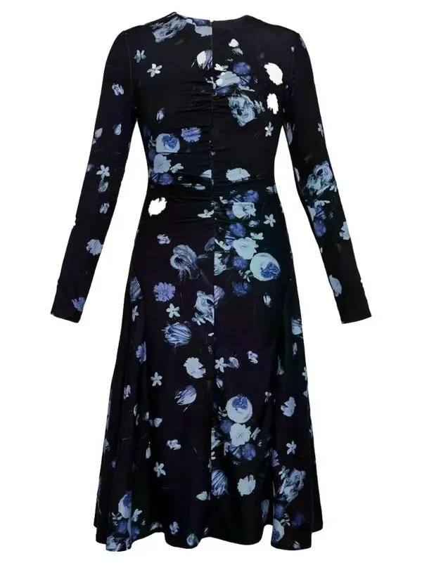 Erdem Floral-print Midi Dress - Blue