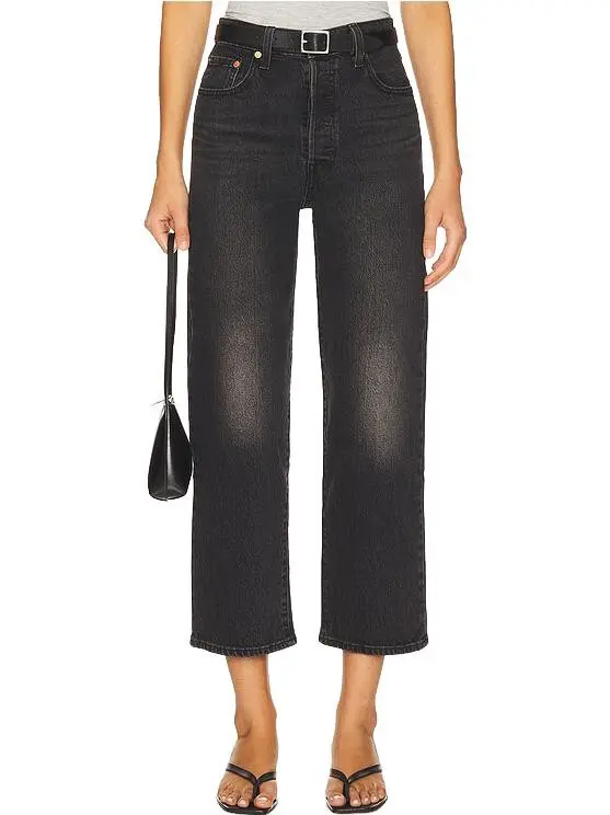 LEVI'S Ribcage Straight Ankle Jeans - Black