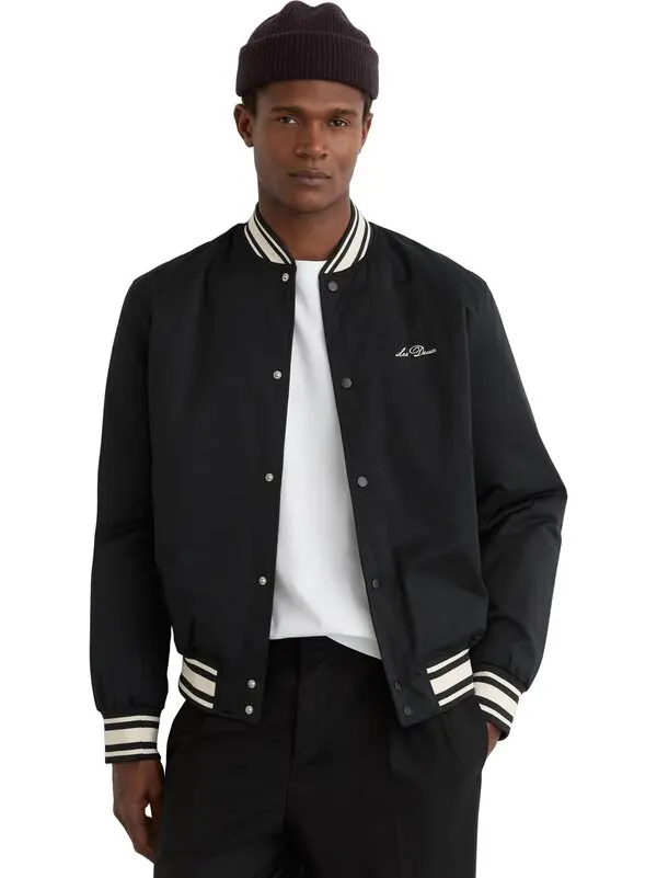 LES DEUX Tech Bomber Jacket - Black