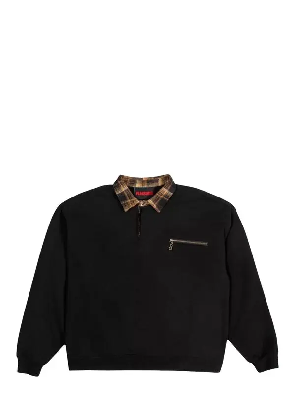 PLEASURES Zip-detail Pocket Polo Shirt - Black