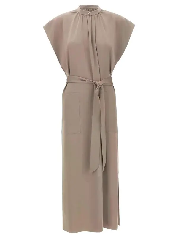 Filippa K Belted Sleeveless Midi Dress - Neutrals