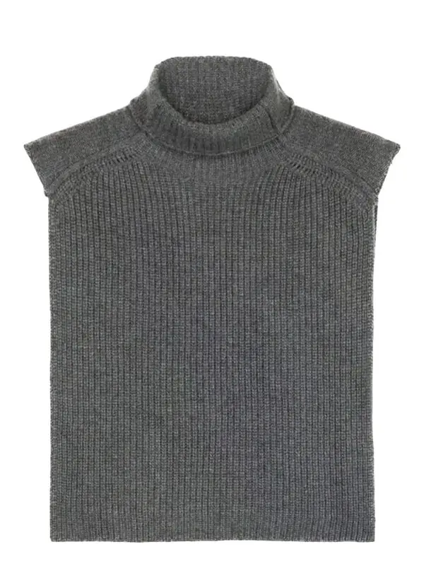 Ports 1961 Ribbed Turtleneck Top - Grey