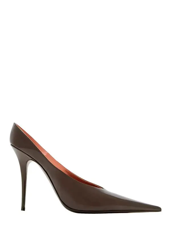 Amina Muaddi 105mm Anok Pointed Pumps - Brown