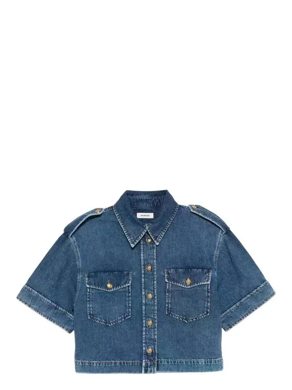 Sandro Cotton Denim Shirt - Blue
