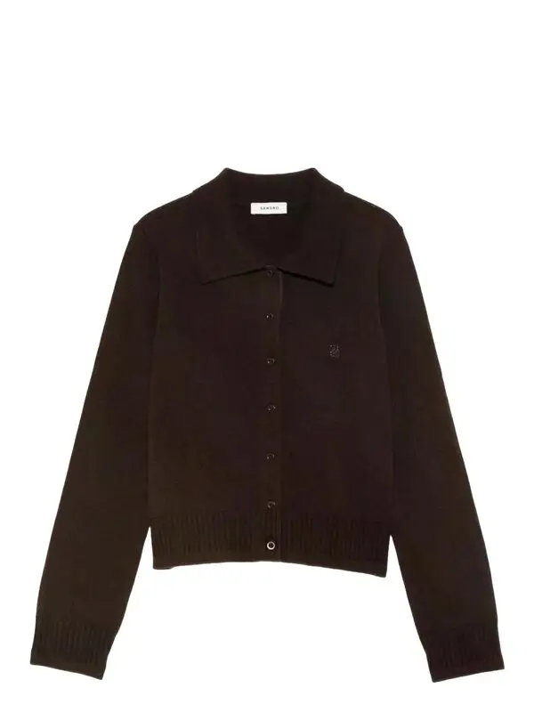 Sandro Polo-collar Wool-cashmere Cardigan - Brown