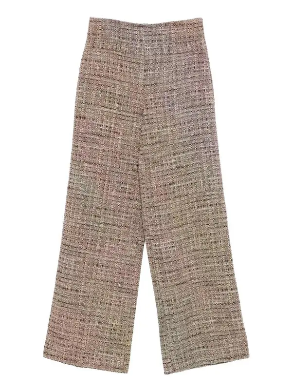 Sandro Tweed Wide-leg Trousers - Brown