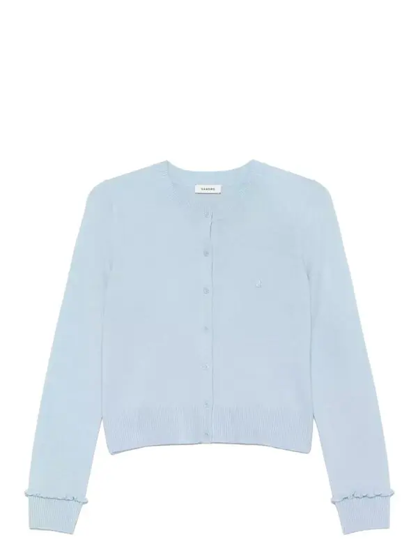 Sandro Ruffle-detail Cardigan - Blue