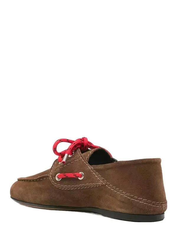 Sandro Suede Lace-up Boat Shoes - Brown