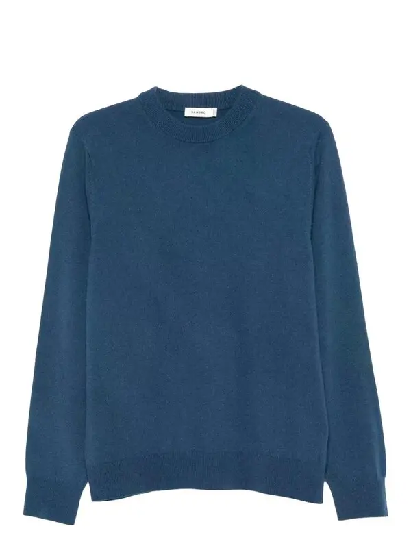 Sandro Cashmere Crew Neck Sweater - Blue