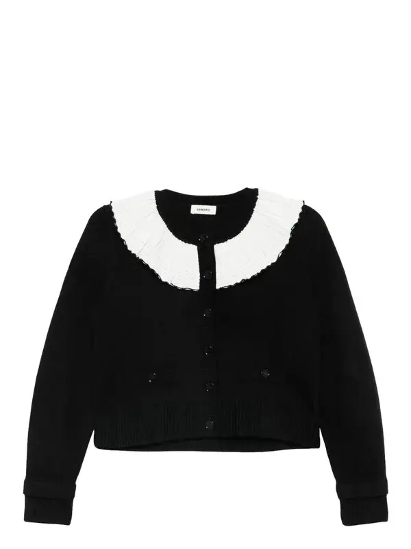 Sandro Two-tone Cardigan - Black