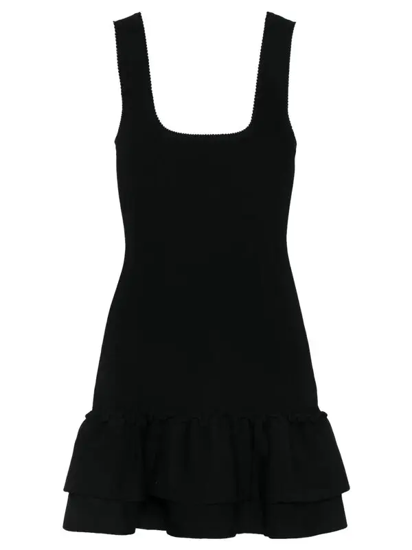 Sandro Ruffle-hem Mini Dress - Black