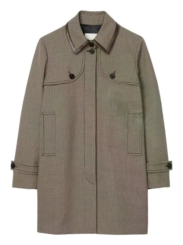 Sandro Check-print Trench Coat - Brown