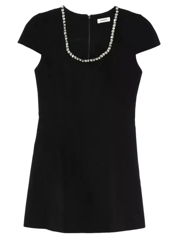 Sandro Crystal-embellished Mini Dress - Black