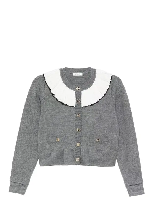 Sandro Round-collar Cardigan - Grey
