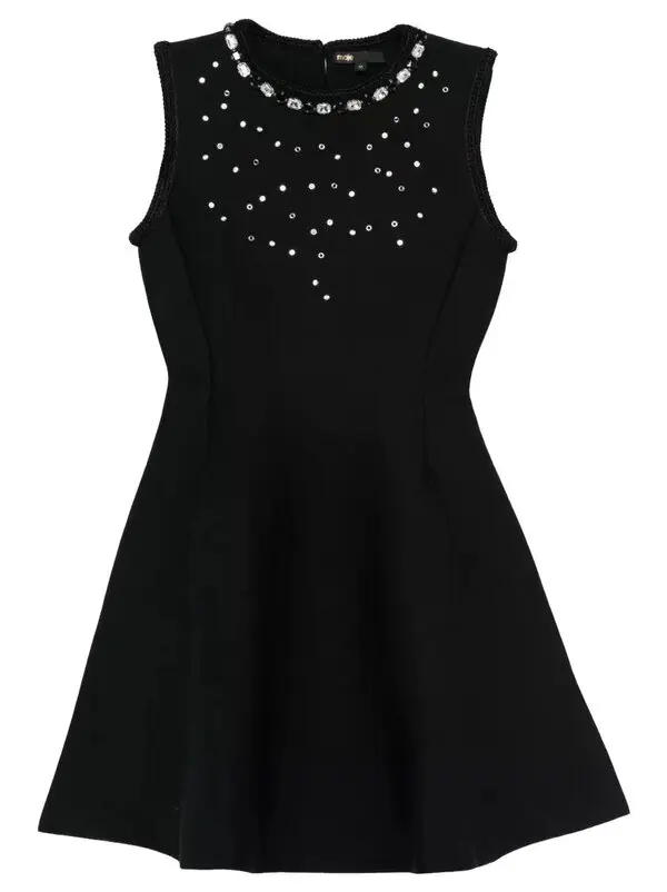 Maje Embellished Sleeveless Dress - Black