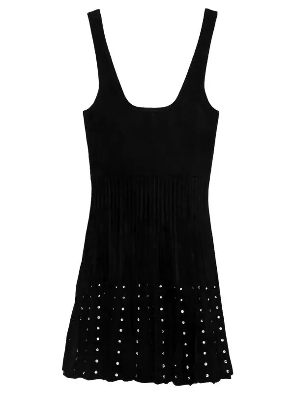 Sandro Rhinestone-embellished Velvet Dress - Black