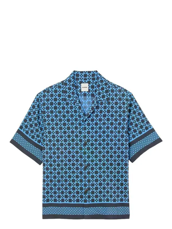 Sandro Printed Short-sleeve Shirt - Blue