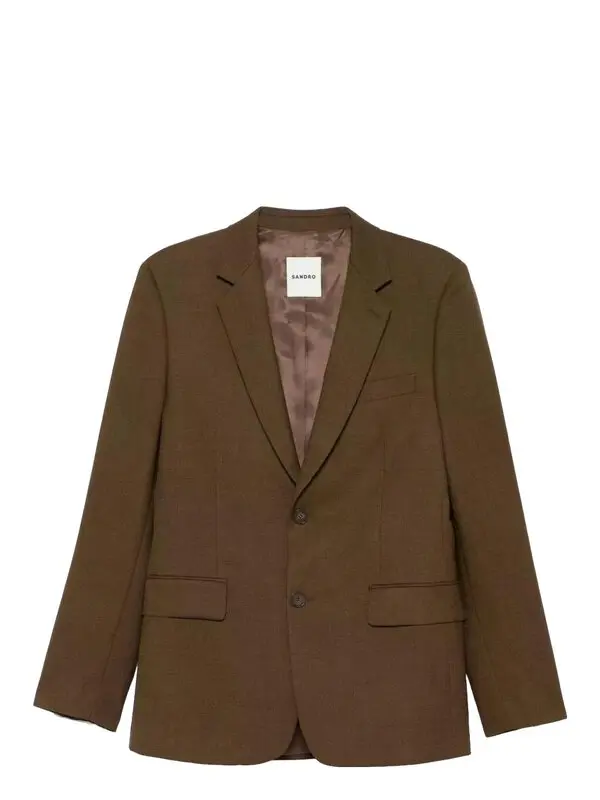 Sandro Stretch-wool Blazer - Brown