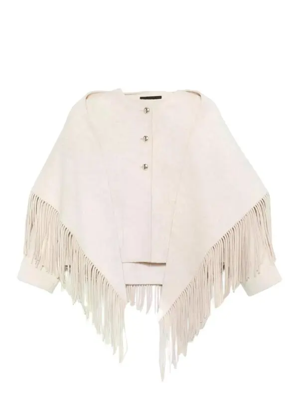 Maje Fringed Single-breasted Coat - Neutrals