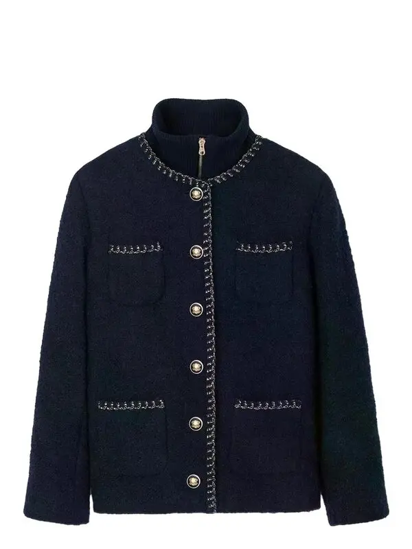 Sandro Tweed Jacket - Blue