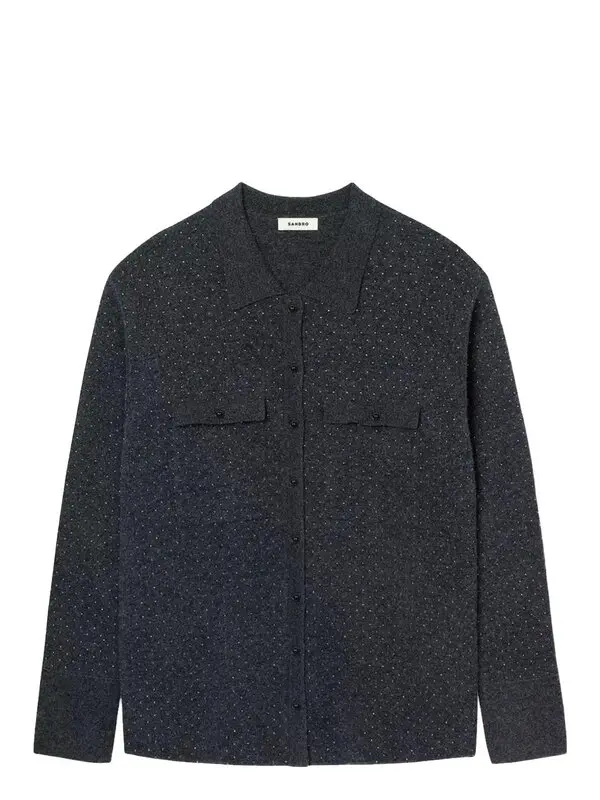 Sandro Button Long-sleeve Cardigan - Grey