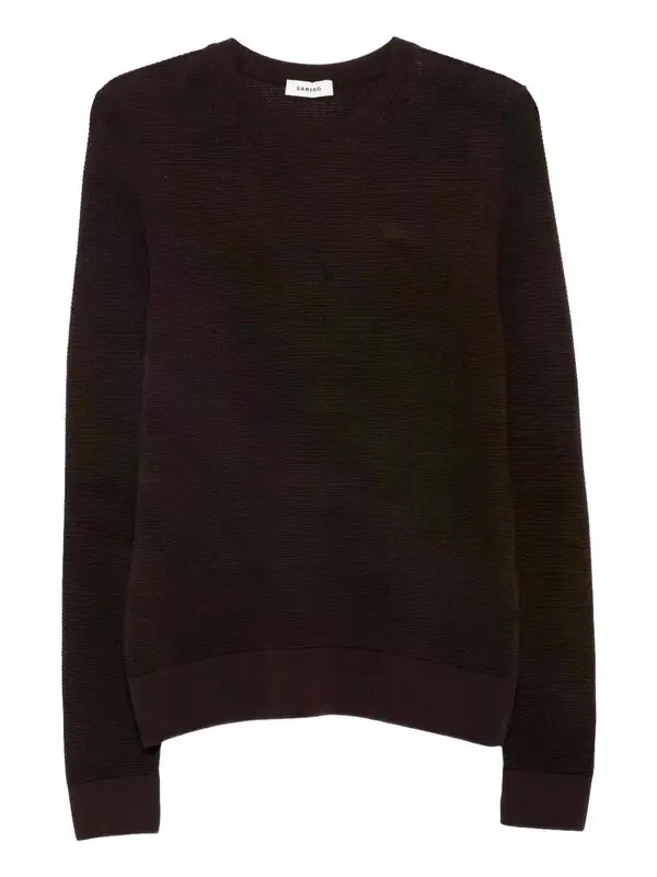 Sandro Rice-stitch Round-neck Sweater - Brown