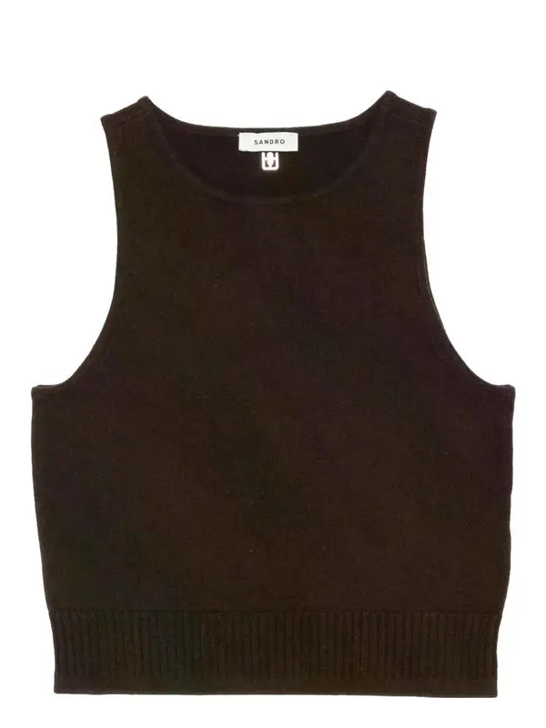Sandro Sleeveless Knit Top - Brown