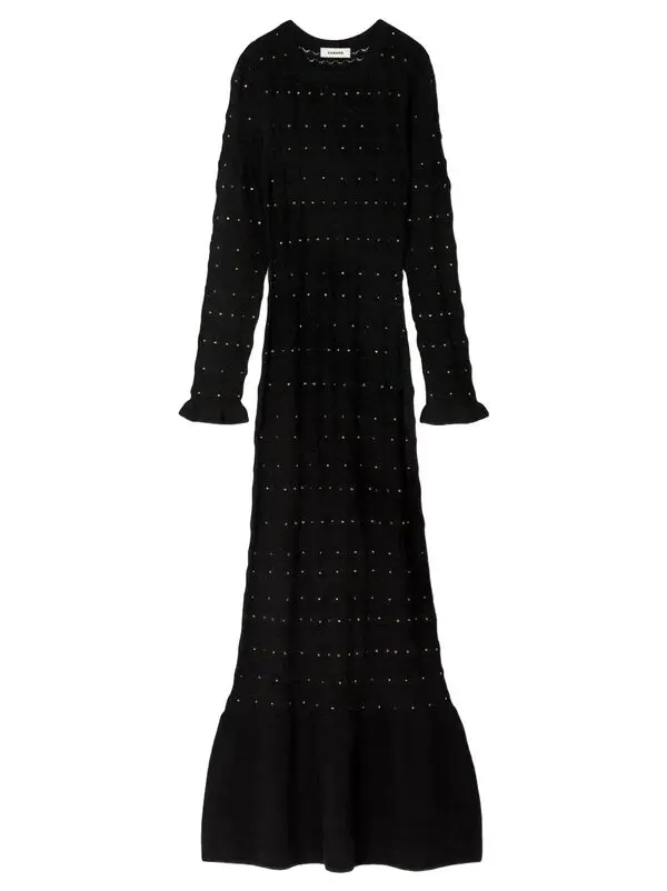 Sandro Rhinestone-embellished Maxi Dress - Black