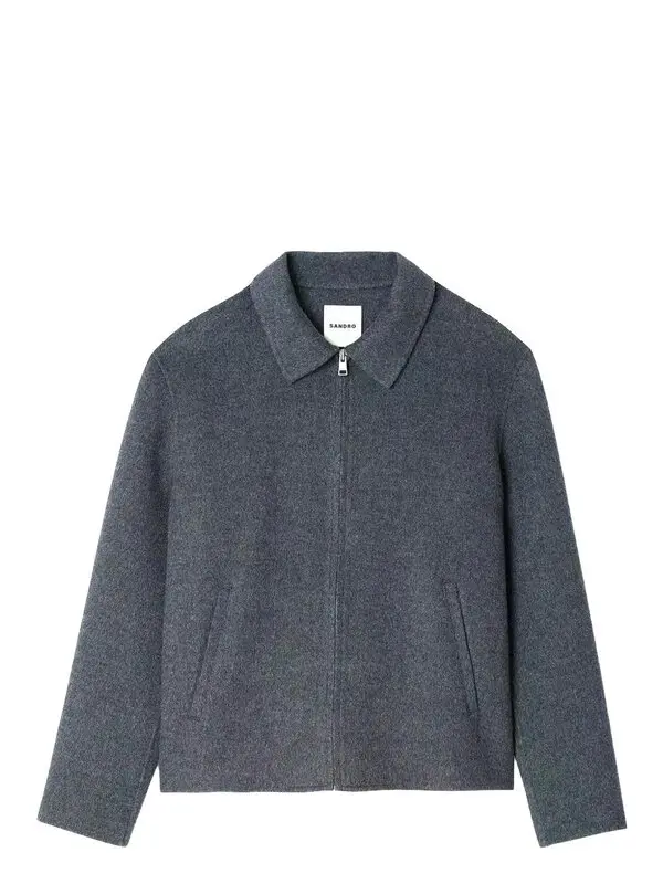 Sandro Zip-front Shirt Jacket - Grey
