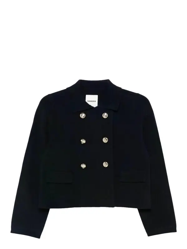 Sandro Double-breasted Cardigan - Blue