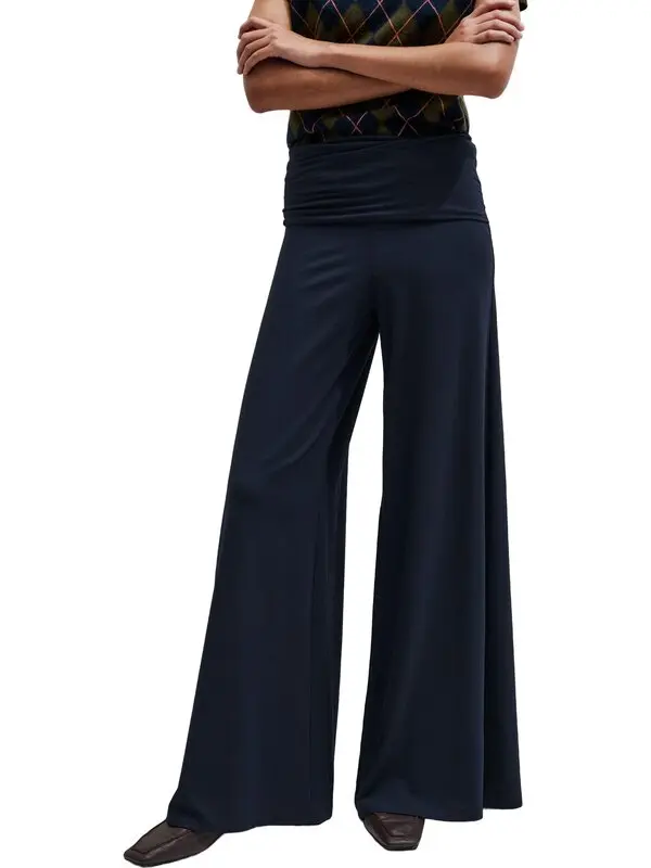 ME+EM Super Wide Leg Palazzo Pant - Navy